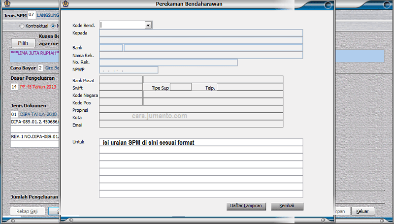 Catatan Daftar Uraian SPM Lengkap Dari KPPN Sesuai PMK 190 2012